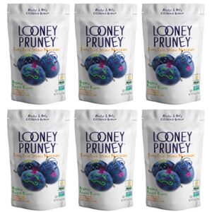 looney pruney organic pitted dried prunes for the entire family | always california-grown | kosher | no added sugar & no preservatives (6 pack)