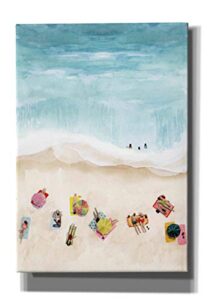 epic graffiti ‘beach week ii’ by grace popp, canvas wall glass, 18″x26″