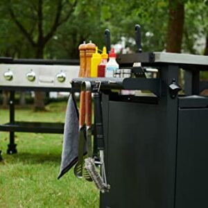 NUUK Deluxe Outdoor Rolling Prep Station, 20" x 30" Stainless Steel Kitchen Storage Island with Enclosed Cabinet and Storage Drawer