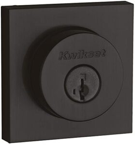 kwikset 159sqt-11ps halifax square double cylinder deadbolt smart key venetian bronze finish