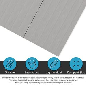 Mayton, 0.75-Inch Heavy Duty Vertical Mattress Support Wooden Bunkie Board/Slats with Cover, Full, Grey