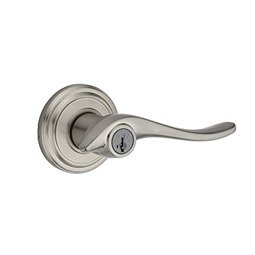 Kwikset 97402-862 Avalon Entry Lever Featuring Smartkey Re-Key Security, Satin Nickel