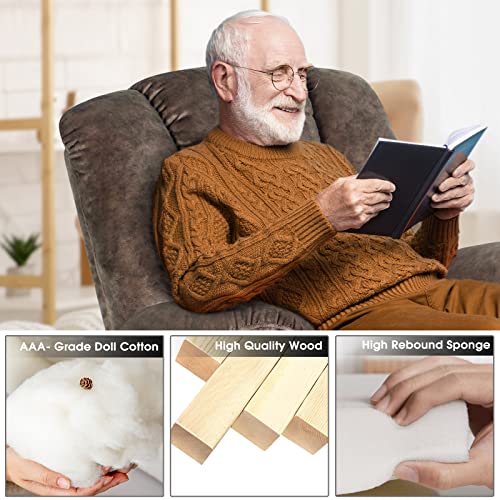 Power Lift Recliner Chair for Elderly Electric Massage Sofa with Heated Vibration,Side Pockets,Cup Holders, USB Ports,Massage Remote Control,Fabric Home Theater Seat Living Room Reclining Bed(Brown A)