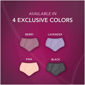 Depend Silhouette Adult Incontinence and Postpartum Underwear for Women, Maximum Absorbency, Large (40–52" Waist), Berry, 52 Count (2 Packs of 26)