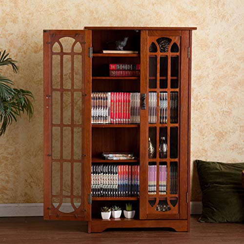 Window Pane Media Cabinet - Oak