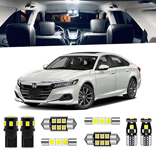 ENDPAGE 14-Pieces Accord LED Interior Light Kit for Honda Accord 2013 2014 2015 2016 2017 2018 2019 2020 2021 2022 White 6000K Interior LED Lighting Package + License Plate Lights, Install Tool