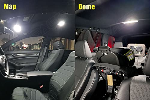 ENDPAGE 14-Pieces Accord LED Interior Light Kit for Honda Accord 2013 2014 2015 2016 2017 2018 2019 2020 2021 2022 White 6000K Interior LED Lighting Package + License Plate Lights, Install Tool