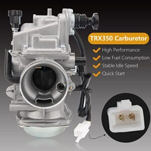 TRX350 Carburetor for Honda Rancher 350 TRX350TM TRX350TE 350ES 350FE 350FMTE 2000-2006 4 Stroke ATV New Carb w/Air Filter Oil Filter