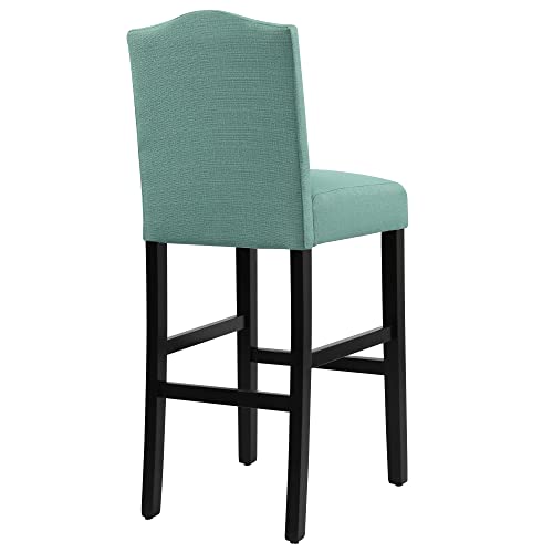 LSSBOUGHT 30 Inches Barstools, Set of 2 Classic Fabric Bar Chairs with Solid Wood Legs,for Kitchen Dining Room Side Chairs(Laguna)