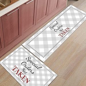 oplj modern home doormat kitchen grid text living room balcony carpet bedroom kitchen non-slip long rug a1 40x60cm+40x120cm