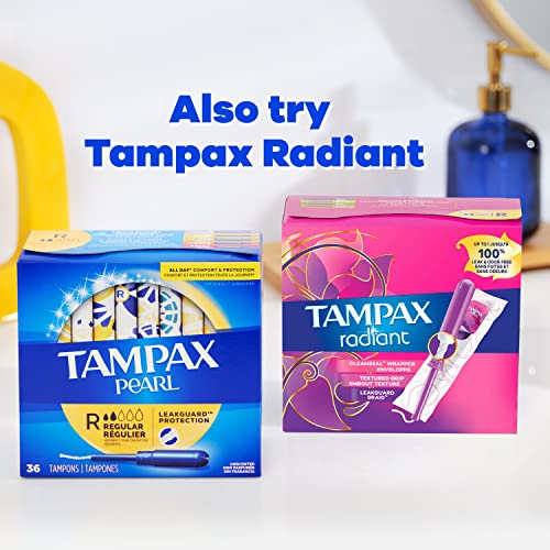 Tampax Pearl Tampons, with LeakGuard Braid, Ultra Absorbency, Unscented, 45 Count