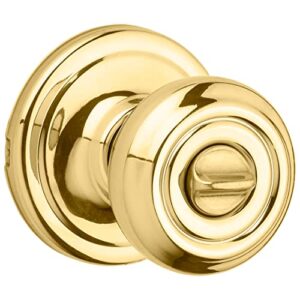 kwikset 730cn 3 cp cameron bed/bath knob, polished brass