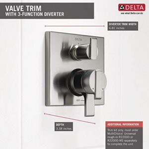 Delta Faucet Modern 6-Setting Integrated Shower Diverter Trim Kit for Delta Shower Systems, Stainless T27967-SS (Valve Not Included)