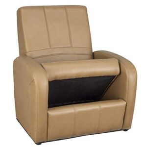 RecPro Charles RV Gaming Chair Ottoman Conversion | Built-in Storage | RV Furniture | Great for Teens | Toffee