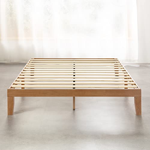 Mellow Naturalista Classic - 12 Inch Solid Wood Platform Bed with Wooden Slats, No Box Spring Needed, Easy Assembly, Full, Natural Pine