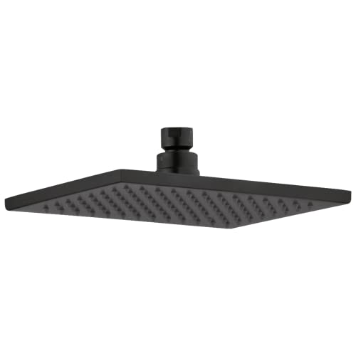 Delta Faucet Rain Shower Head, Rainfall Shower Head, Matte Black Shower Head Rainfall, Metal Shower Head, Ceiling Mount Shower Head, Matte Black RP62955BL