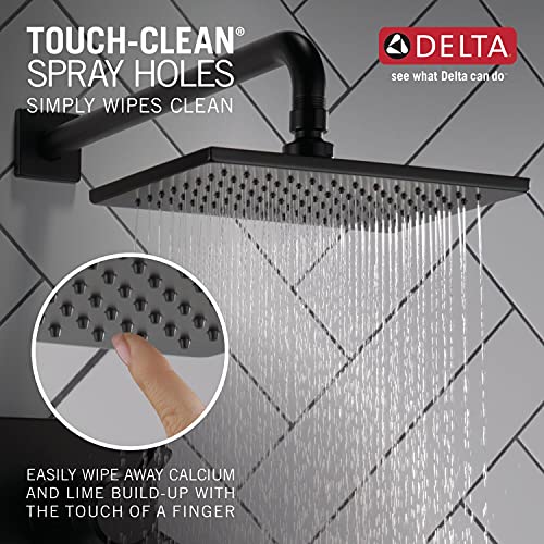 Delta Faucet Rain Shower Head, Rainfall Shower Head, Matte Black Shower Head Rainfall, Metal Shower Head, Ceiling Mount Shower Head, Matte Black RP62955BL