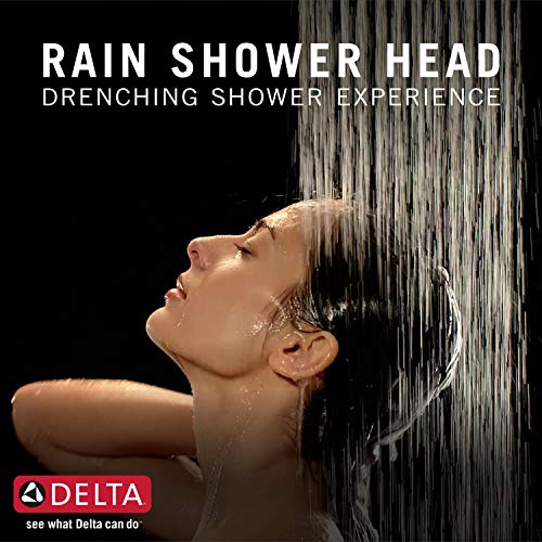 Delta Faucet Rain Shower Head, Rainfall Shower Head, Matte Black Shower Head Rainfall, Metal Shower Head, Ceiling Mount Shower Head, Matte Black RP62955BL