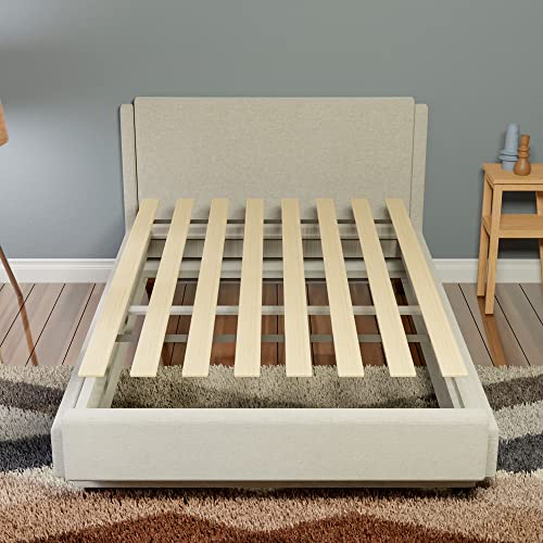 Mayton, 0.75-Inch Standard Vertical Mattress Support Wooden Bunkie Board/Slats, Queen, Beige