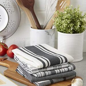 DII Assorted Woven, Kitchen Dishtowel Set, 18x28, Gray, 5 Piece