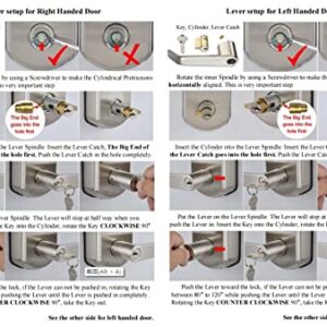 Smart Door Lock, Keyless Door Lock, SCYAN X2 Handle Lock with Touchscreen Keypad Access, Auto Locking, for Home, Office, Airbnb, Rental House (Satin Nickel)