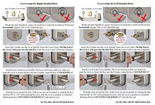 Smart Door Lock, Keyless Door Lock, SCYAN X2 Handle Lock with Touchscreen Keypad Access, Auto Locking, for Home, Office, Airbnb, Rental House (Satin Nickel)