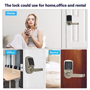 Smart Door Lock, Keyless Door Lock, SCYAN X2 Handle Lock with Touchscreen Keypad Access, Auto Locking, for Home, Office, Airbnb, Rental House (Satin Nickel)