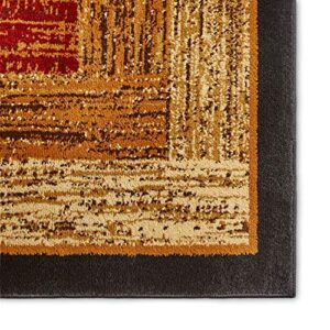 Home Dynamix Royalty Vega Contemporary Geometric Area Rug, Black/Brown, 6'5"x9'5"