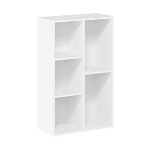 furinno luder bookcase / book / storage , 5-cube, white