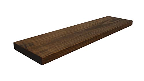 Joel's Antiques Floating Wall Shelf - 60-Inch Wood Decor & Long for Fireplace Mantel, Bookshelf, Bedroom, & Farmhouse - Wall-Mounted Rustic Stand, Wooden Hanging Display - Medium Brown, 60x10x2