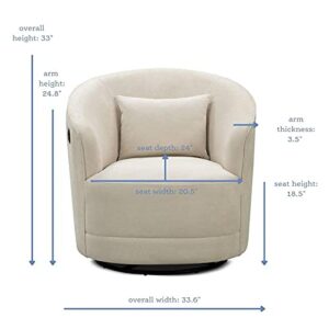 The Swivel by Nurture& | Premium Glider Swivel Chair for Nursery or Living Room with Built-in USB Charger and Stain-Resistant Performance Fabric (Ivory)