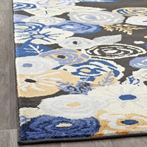 Rugs America Black & Multi Blooms Transitional Rug Royal Blossom Golden Onyx VA35A 8'0"X10'0" Area Rug