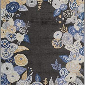 Rugs America Black & Multi Blooms Transitional Rug Royal Blossom Golden Onyx VA35A 8'0"X10'0" Area Rug