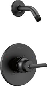 delta faucet trinsic 14 series single-function shower faucet trim kit, matte black t14259-bllhd (shower head and valve sold separately)