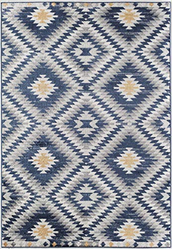 CosmoLiving by Cosmopolitan Amaia Area Rug, 5 ft x 7 ft, Kilim Cadet