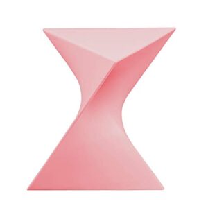 allora modern plastic triangle end table in pink