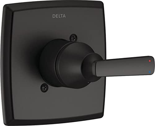 Delta Faucet Ashlyn Matte Black Shower Valve Trim Kit for Black Shower Systems and Shower Faucets, Delta Shower Handle Replacement, Shower Faucet Handle, Matte Black T14064-BL (Valve Not Included)