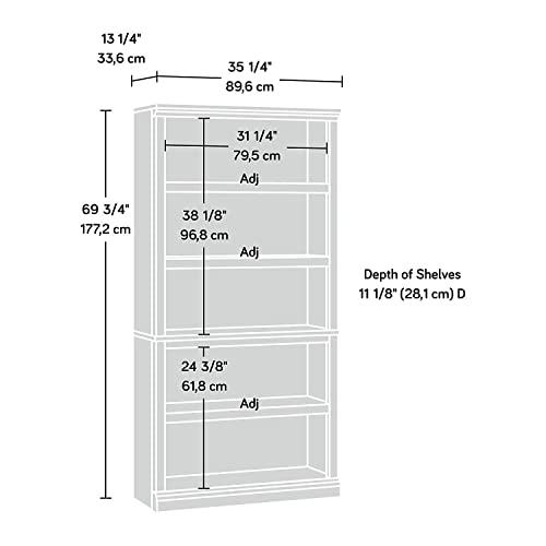 Sauder Select Collection 5-Shelf Bookcase, Washington Cherry finish