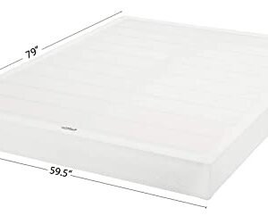 Amazon Basics Smart Box Spring Bed Base, 5-Inch Mattress Foundation - Queen Size, Tool-Free Easy Assembly