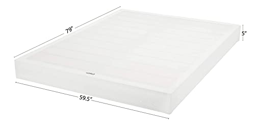 Amazon Basics Smart Box Spring Bed Base, 5-Inch Mattress Foundation - Queen Size, Tool-Free Easy Assembly