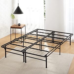 zinus smartbase heavy duty mattress foundation / 14 inch metal platform bed frame / no box spring needed / sturdy steel frame / underbed storage, queen