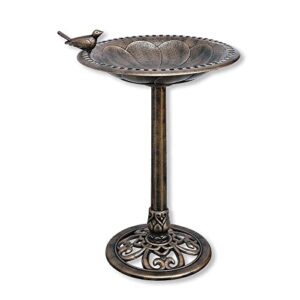 backyard expressions patio · home · garden 912449-nw outdoor garden bird bath- bronze- weather resistant polyresin-30 inch-backyard expressions