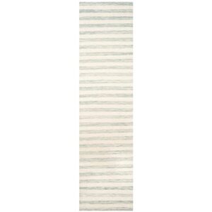 safavieh dhurries collection 2’6″ x 10′ light blue/ivory dhu575g handmade flatweave premium wool runner rug