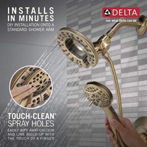 Delta Faucet Arvo 14 Series Single-Handle Shower Faucet, Shower Trim Kit with 4-Spray In2ition 2-in-1 Dual Hand Held Shower Head with Hose, Champagne Bronze 142840-CZ-I (Valve Included)