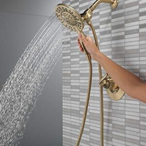 Delta Faucet Arvo 14 Series Single-Handle Shower Faucet, Shower Trim Kit with 4-Spray In2ition 2-in-1 Dual Hand Held Shower Head with Hose, Champagne Bronze 142840-CZ-I (Valve Included)