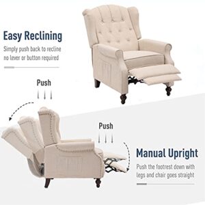 SAMERY Recliner Chair with Massage & Heating- Modern Accent Chair Upholstered Armchair Fabric Single Sofa Lounge Reading Club Chair with Tufted Wingback for Small Spaces Bedroom Living Room