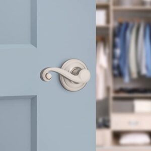 Kwikset Lido Left-Handed Half-Dummy Lever with Microban Antimicrobial Protection in Satin Nickel (97880-680)