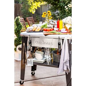 Cuisinart CPT-194 Outdoor Stainless Steel Grill Prep Table, Silver and Black