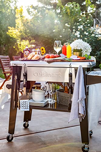 Cuisinart CPT-194 Outdoor Stainless Steel Grill Prep Table, Silver and Black