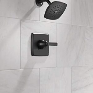 Delta Faucet Ashlyn 14 Series Matte Black Shower Faucet, Delta Shower Trim Kit with Single-Spray Touch-Clean Matte Black Shower Head, Matte Black T14264-BL (Valve Not Included)